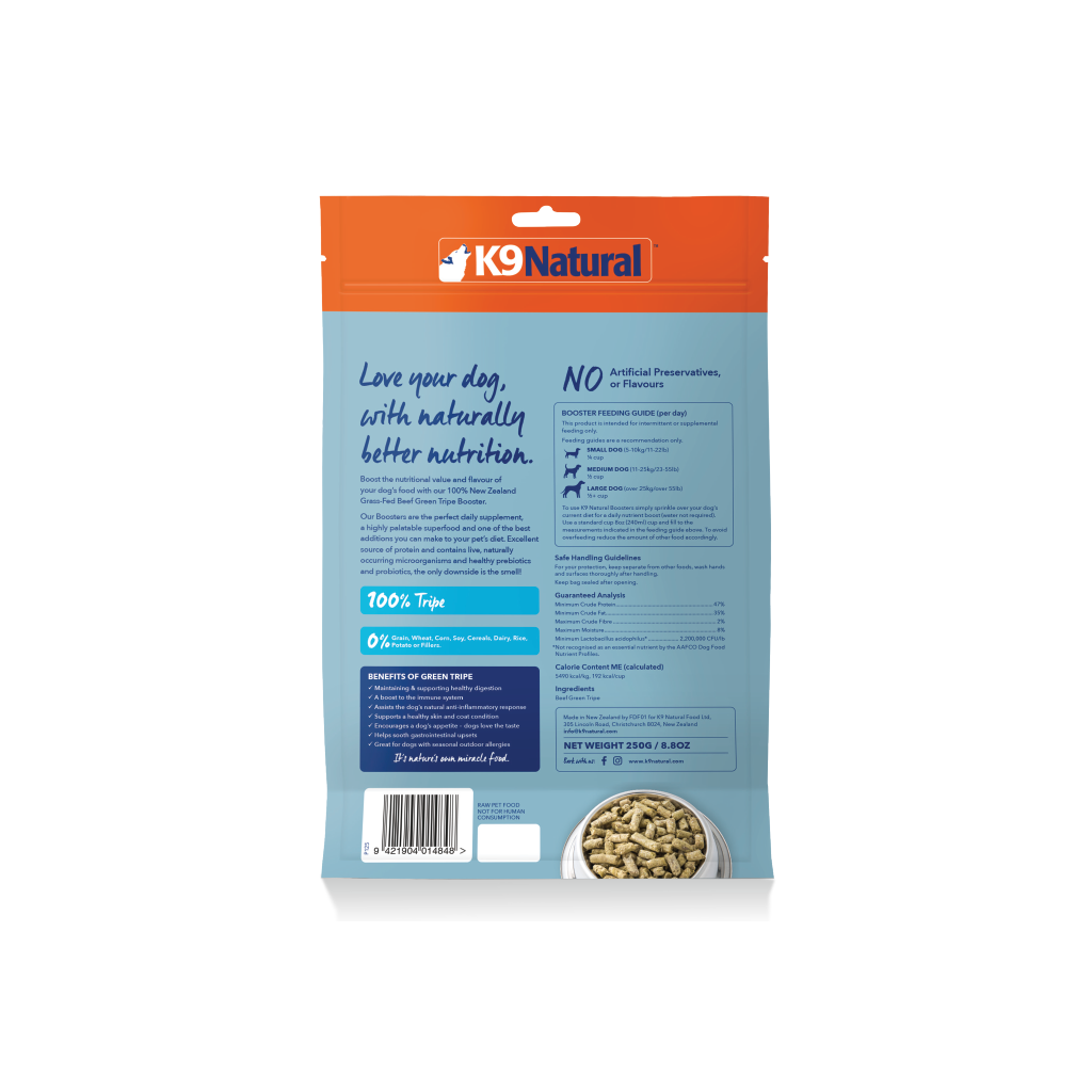 K9 Natural Beef Green Tripe Freeze-Dried Booster 250g – rawpetco