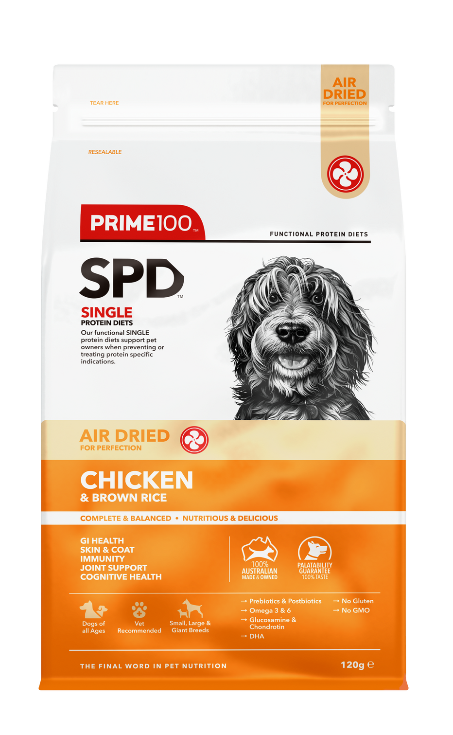 Prime 100 SPD Air Dried Chicken & Brown Rice – rawpetco