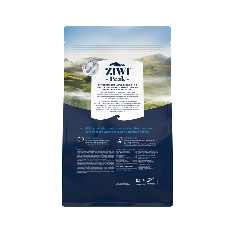 ZIWI® Peak Steam & Dried Lamb with Green Vegetables – rawpetco